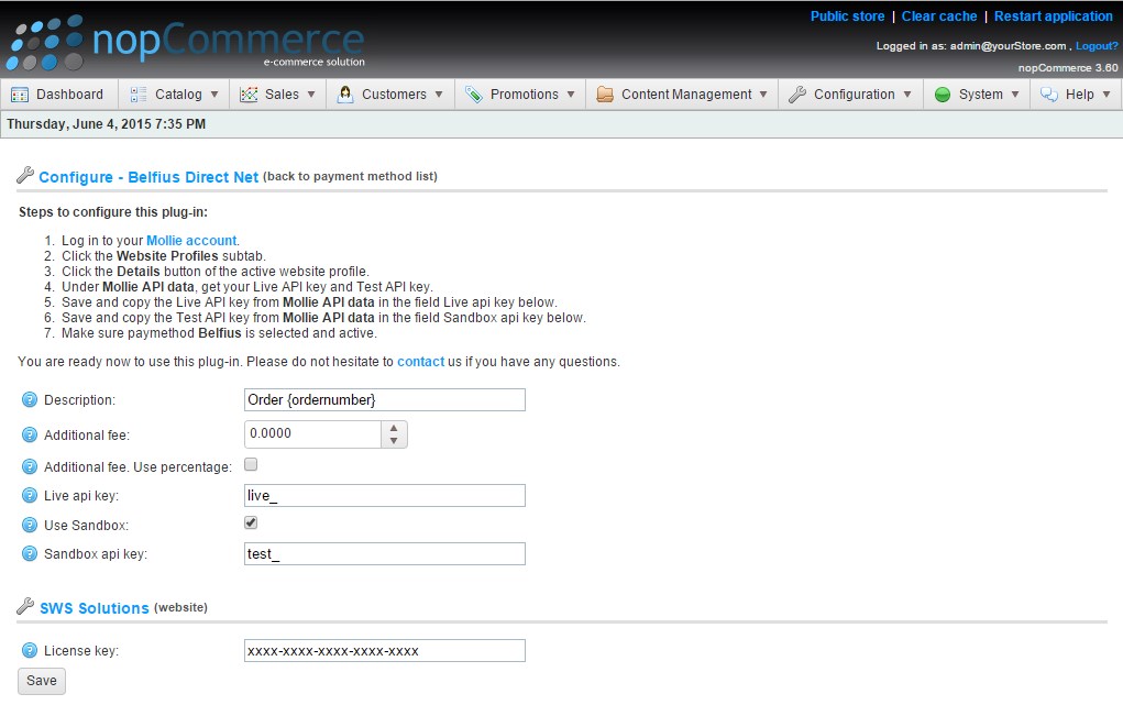 Mollie Belfius Direct Net payment plug-in for nopCommerce - SWS Solutions